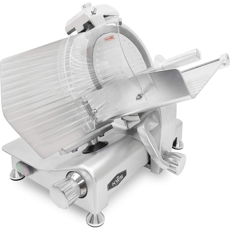 KWS KitchenWare Station KWS 320W 12-Inch Electric Meat Slicer + Stainless Blade, Extended Space ...